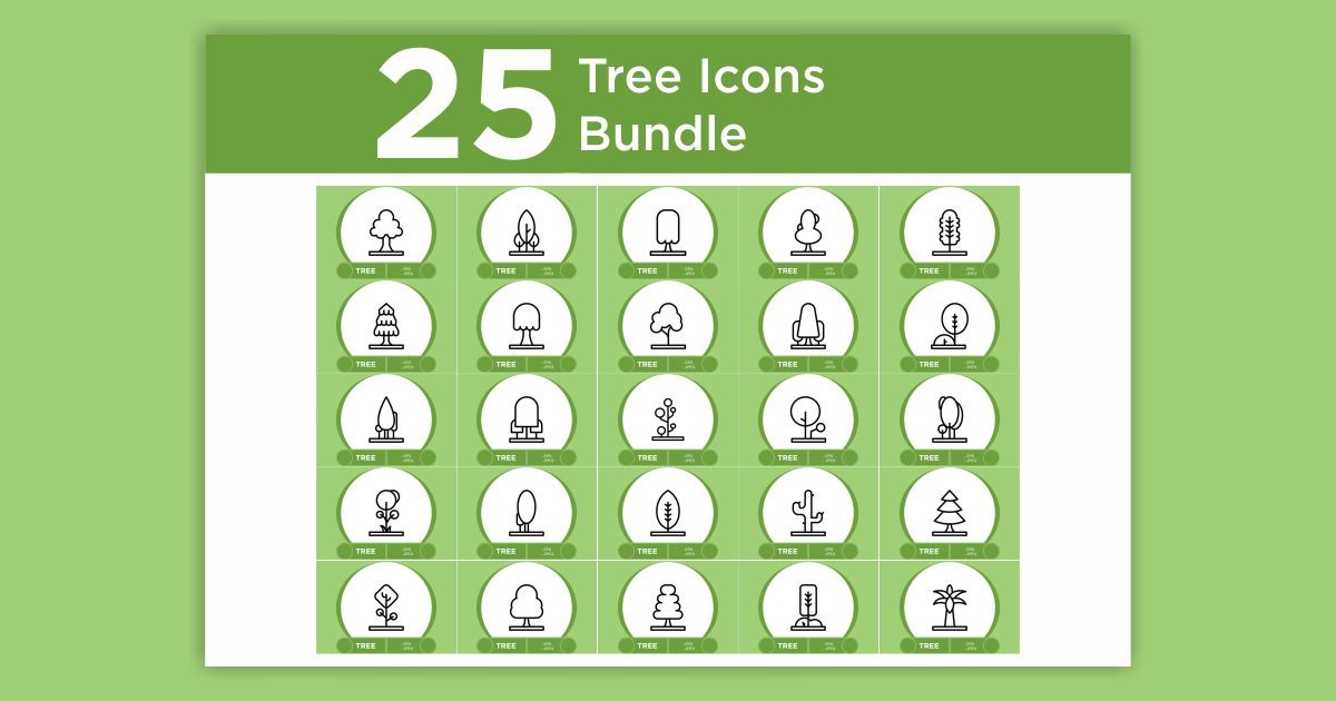 Tree Icon Bundle 1 Bundle · Creative Fabrica