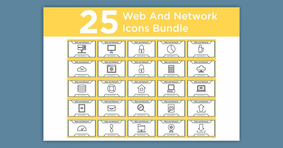 Web and Network Icon Bundle 2 Bundle · Creative Fabrica