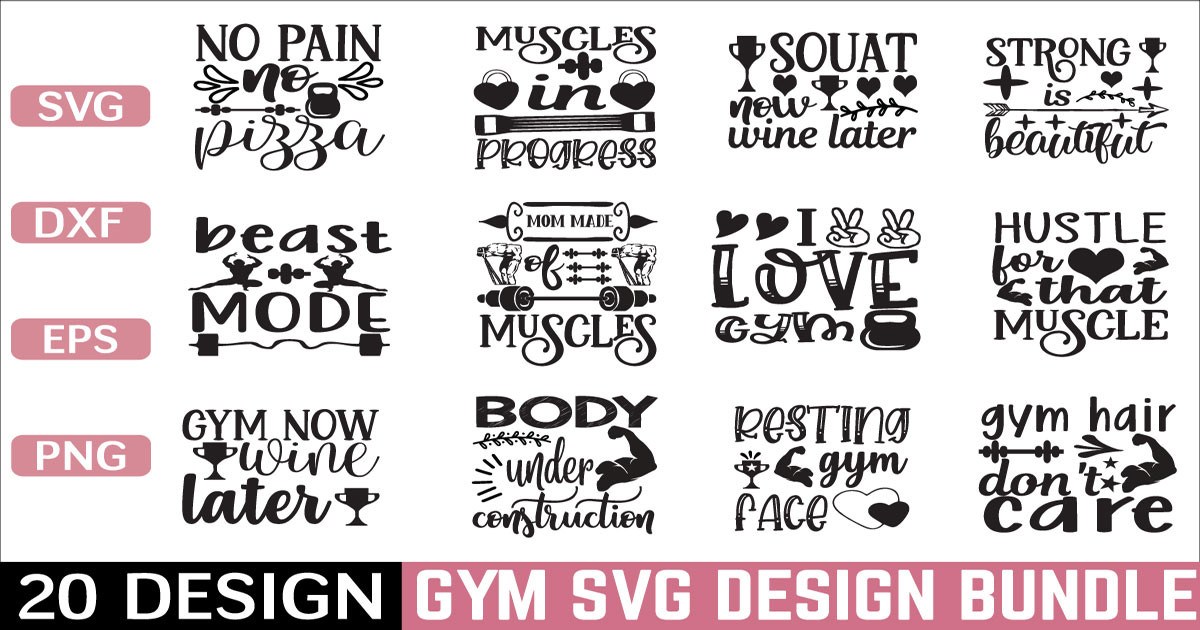 Gym SVG Design Bundle Bundle · Creative Fabrica