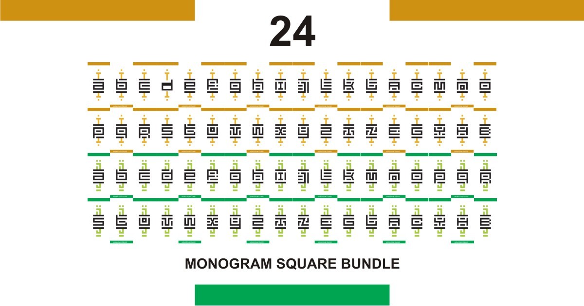 Monogram Square Bundle IJ Bundle · Creative Fabrica