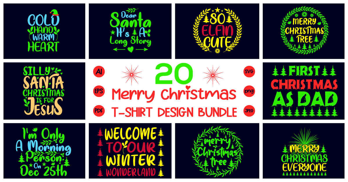 Christmas T-Shirt Design Bundle Bundle · Creative Fabrica