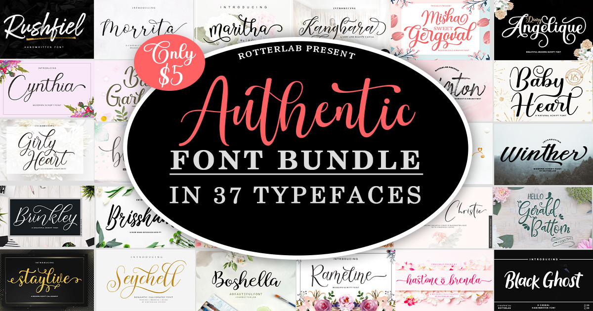 Authentic Font Bundle Bundle · Creative Fabrica