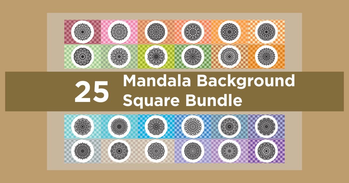 Mandala Background Square Bundle 2 Bundle · Creative Fabrica