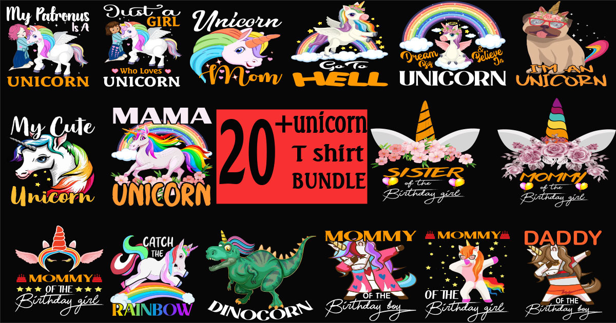 Unicorn T-Shirt Bundle Bundle · Creative Fabrica