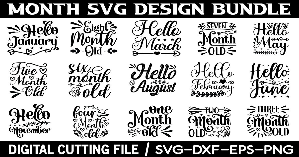 Month SVG Design Bundle Bundle · Creative Fabrica