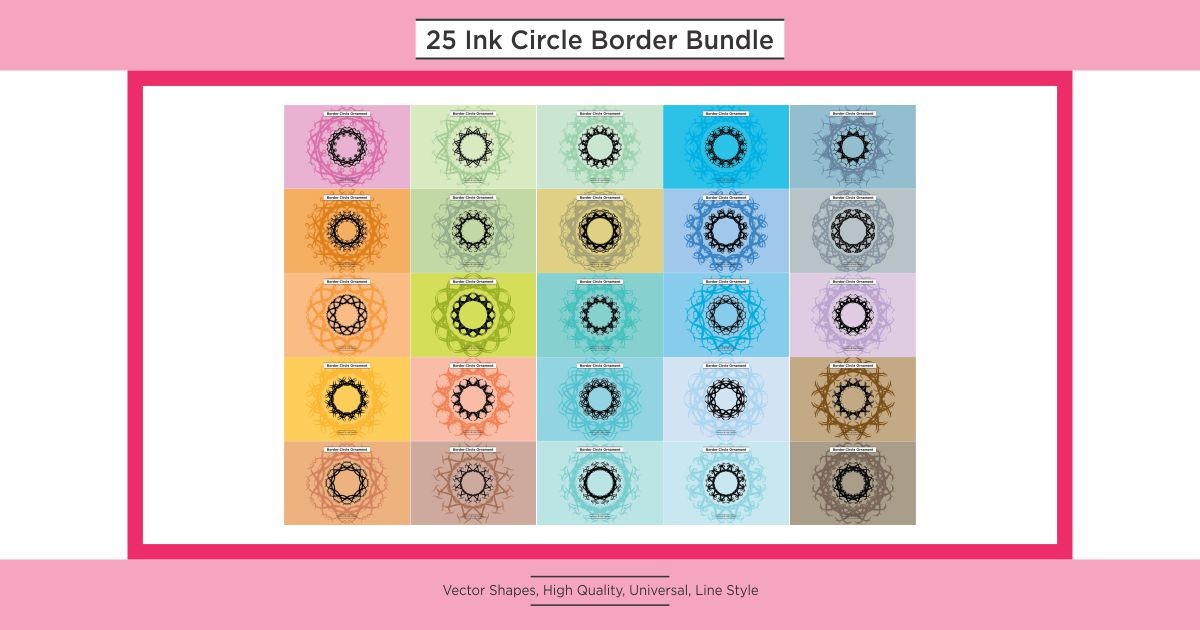 Ink Circle Border Bundle 2 Bundle · Creative Fabrica
