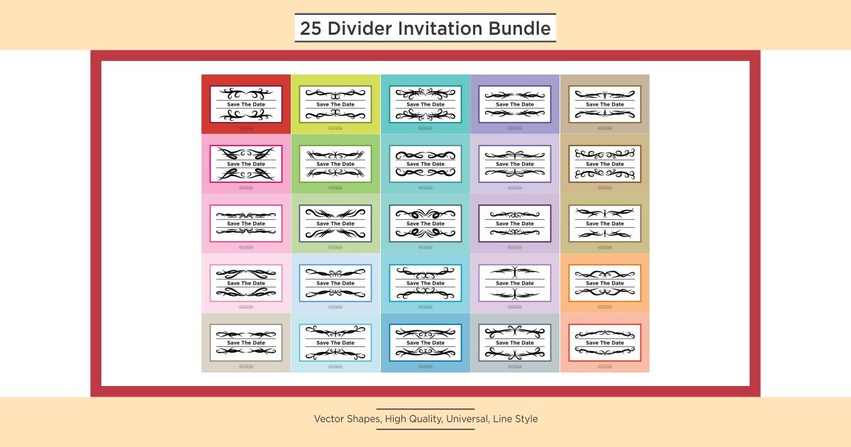 Divider Invitation Bundle 2 Bundle · Creative Fabrica