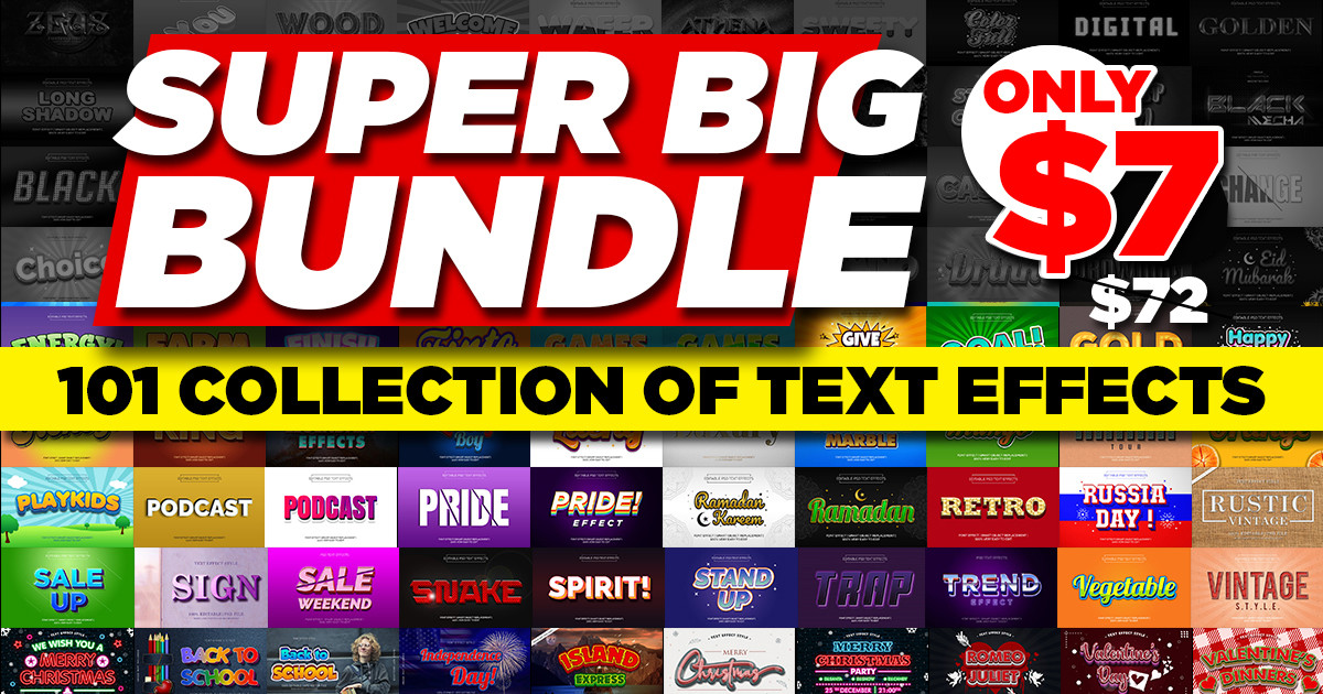 Super Text Effects Bundle Bundle · Creative Fabrica