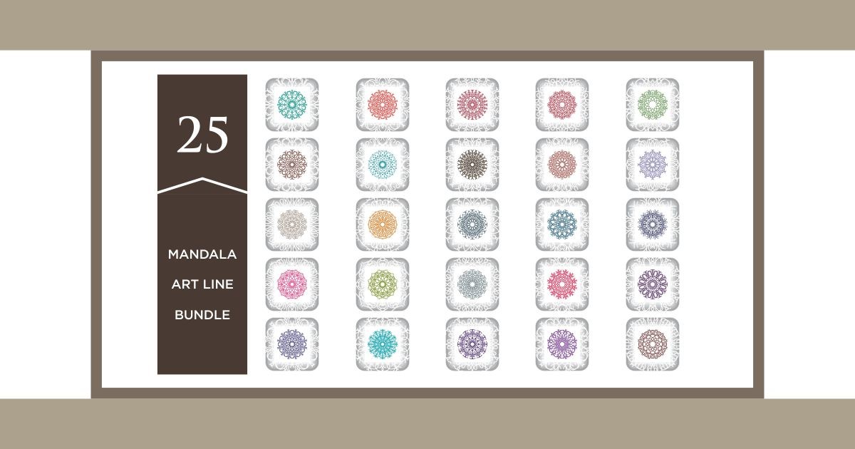 Mandala Art Line Bundle 4 Bundle · Creative Fabrica