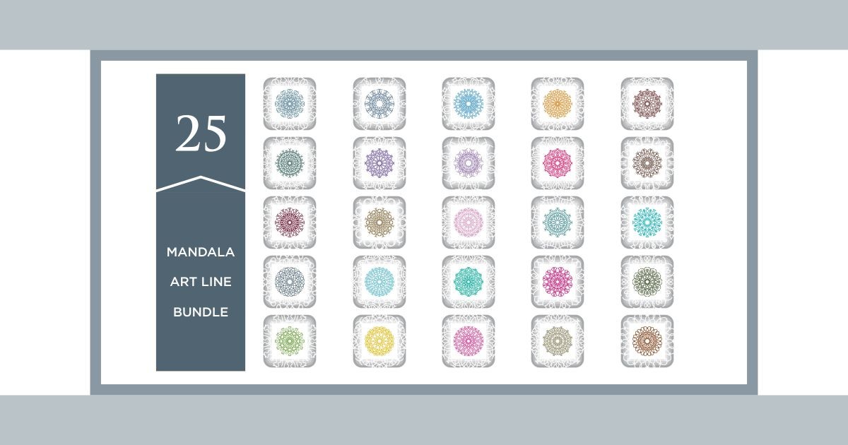 Mandala Art Line Bundle 3 Bundle · Creative Fabrica