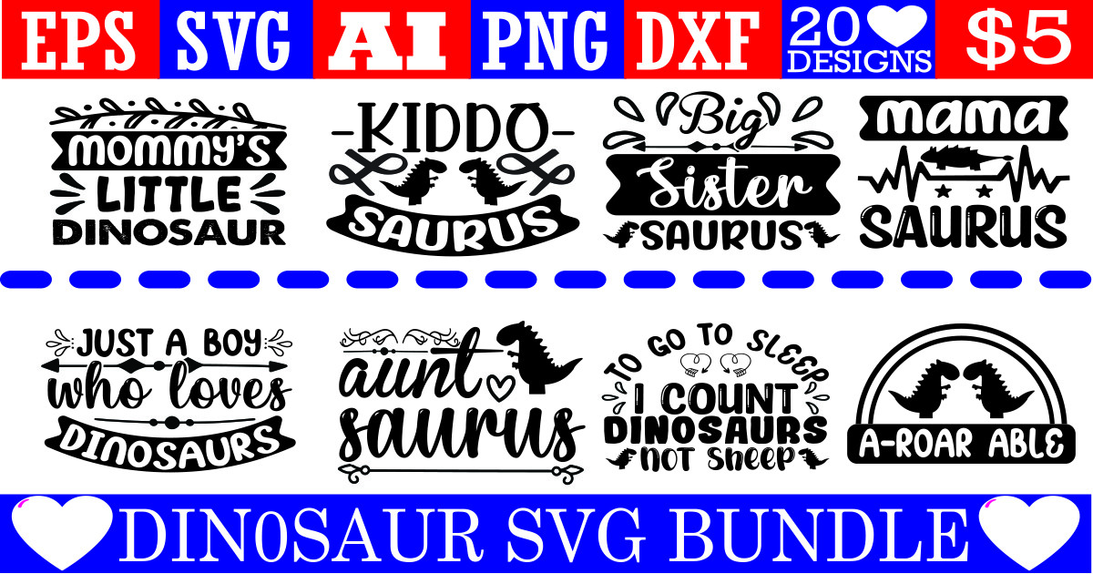 Dinosaur SVG Bundle Vol.2 Bundle · Creative Fabrica