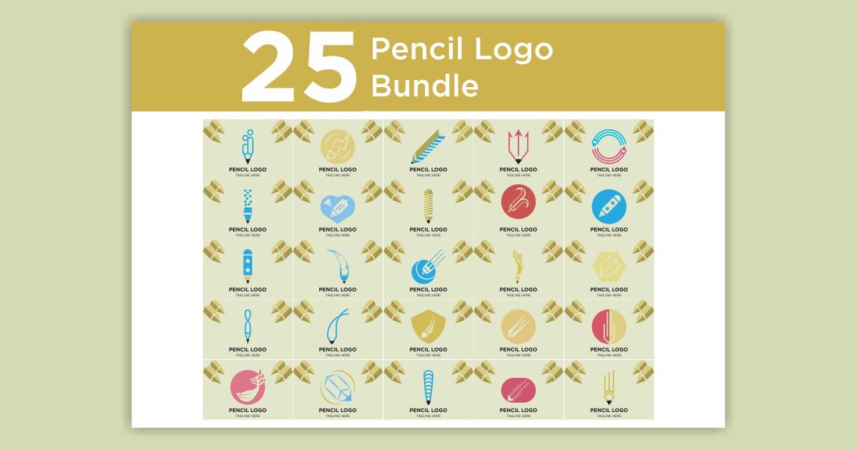 Pencil Logo Bundle 2 Bundle · Creative Fabrica