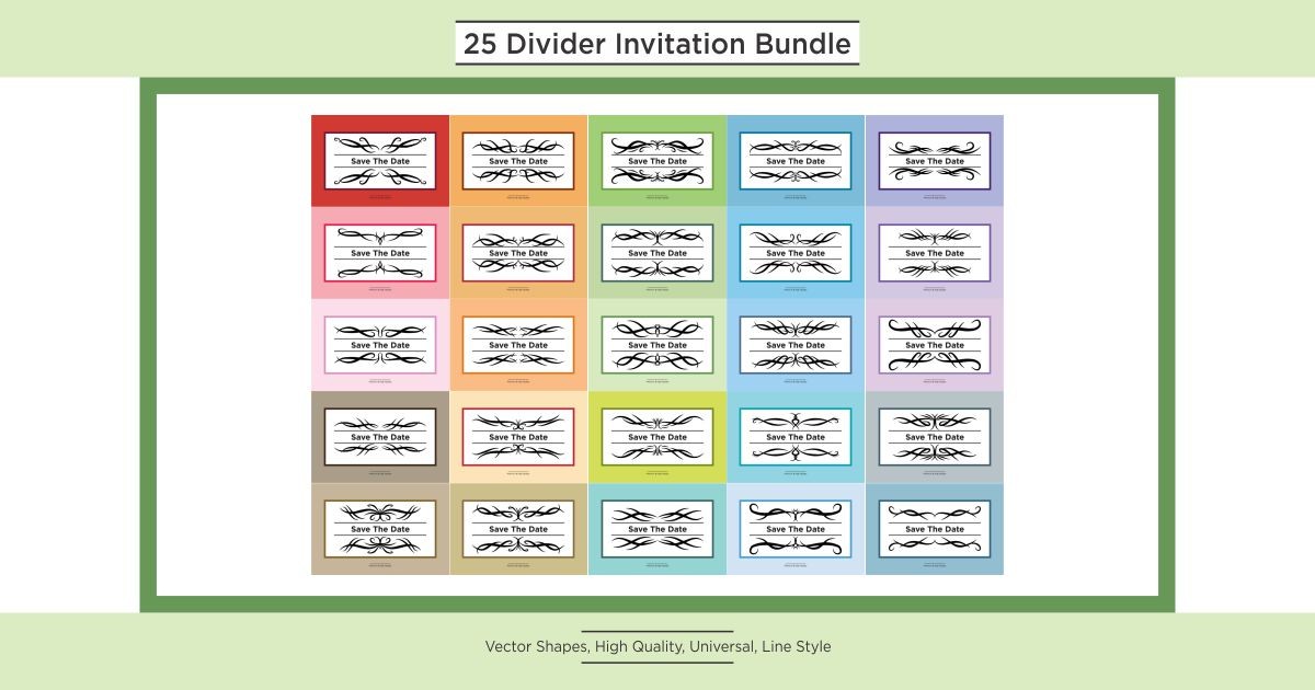 Divider Invitation Bundle 3 Bundle · Creative Fabrica