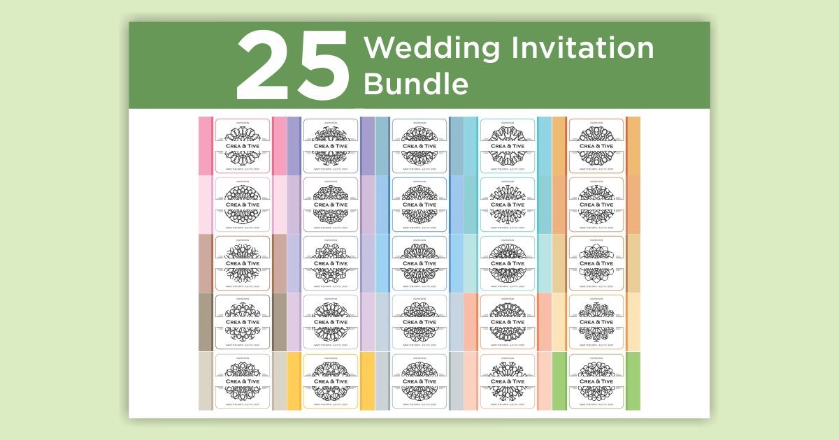 Wedding Invitation Bundle 1 Bundle · Creative Fabrica