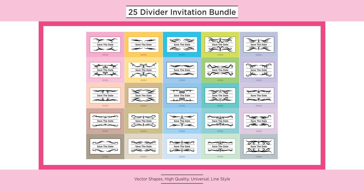 Divider Invitation Bundle 5 Bundle · Creative Fabrica