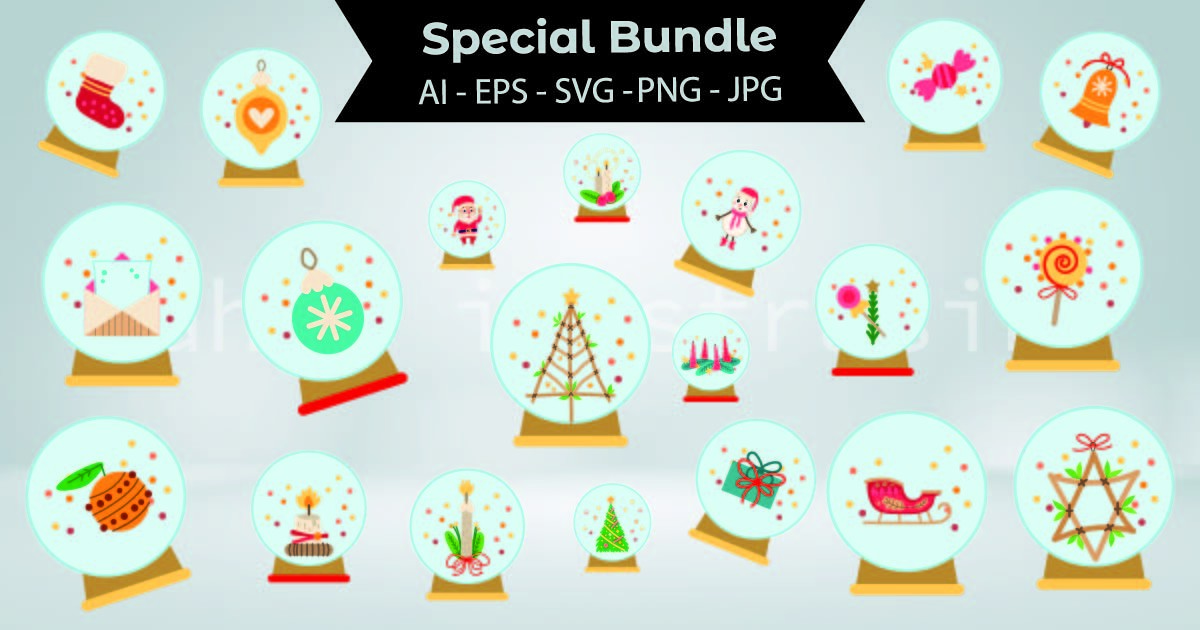 Christmas Decoration Snowball Bundle Bundle · Creative Fabrica