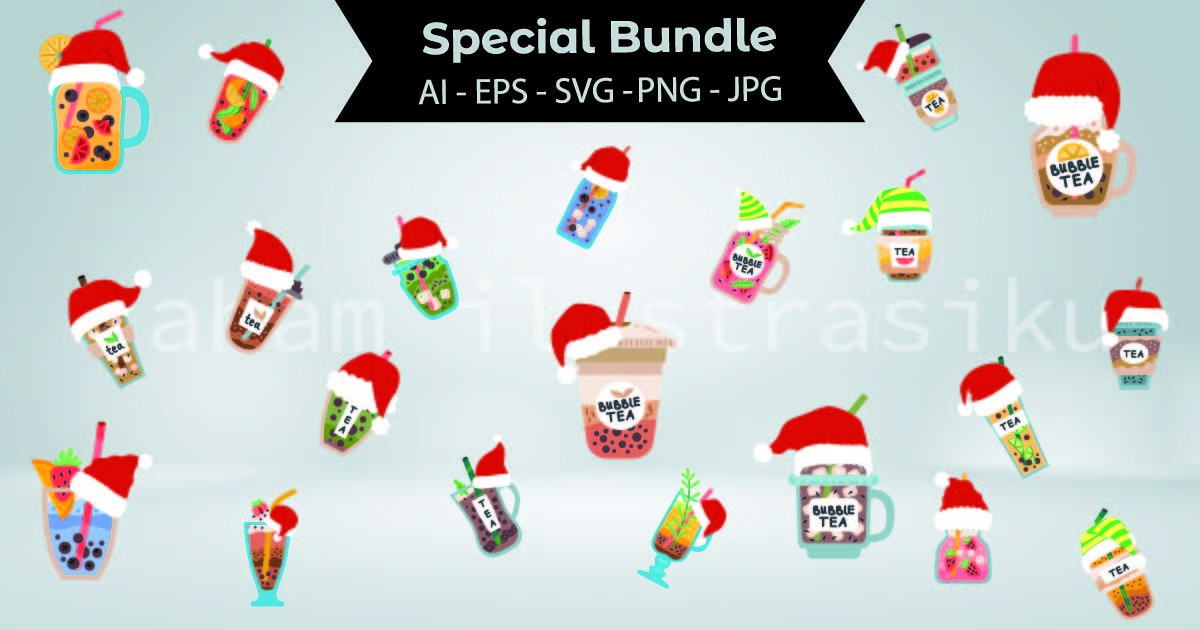 Christmas and Decoration Fresh Drink Bundle Bundle · Creative Fabrica