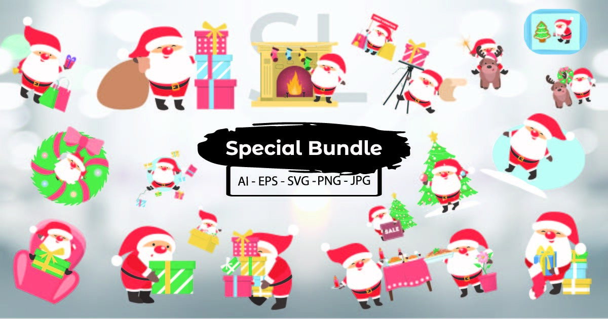 Santa Claus on Christmas Day Bundle Bundle · Creative Fabrica