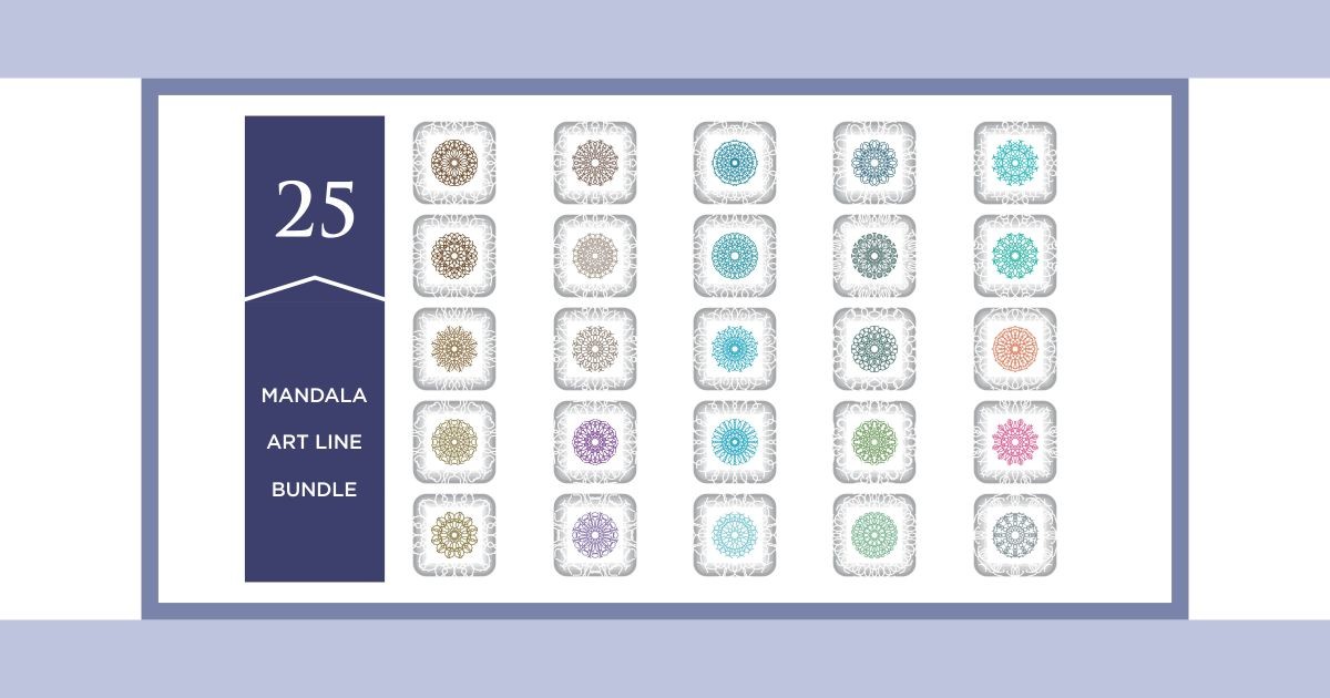 Mandala Art Line Bundle 6 Bundle · Creative Fabrica