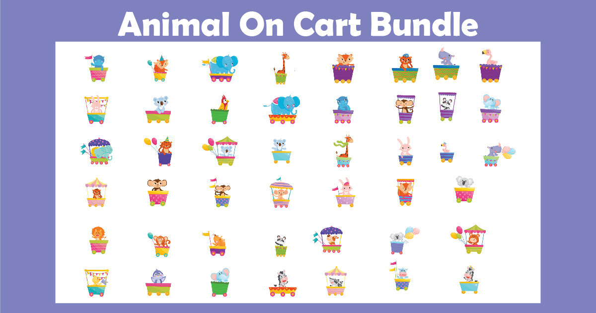 Animal on Cart Bundle Bundle · Creative Fabrica