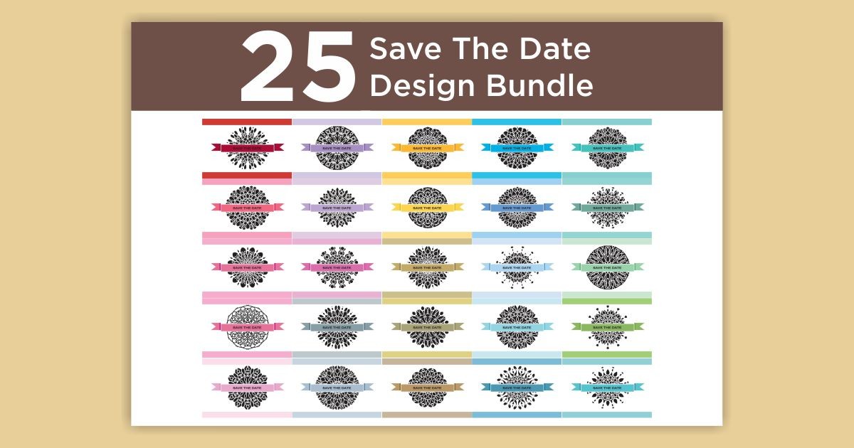 Save the Date Design Bundle 4 Bundle · Creative Fabrica