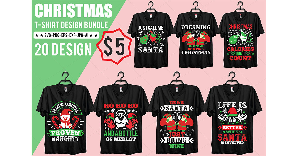 Christmas T-Shirt Design Bundle Bundle · Creative Fabrica