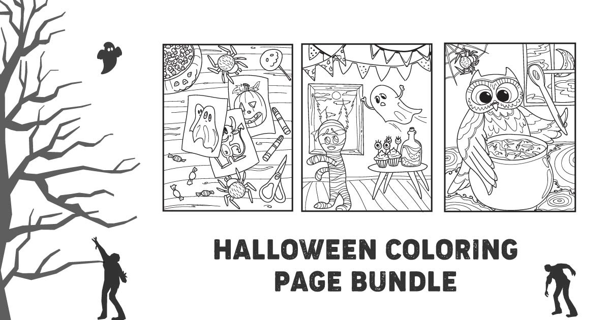 Halloween Coloring Pages Bundle Bundle · Creative Fabrica