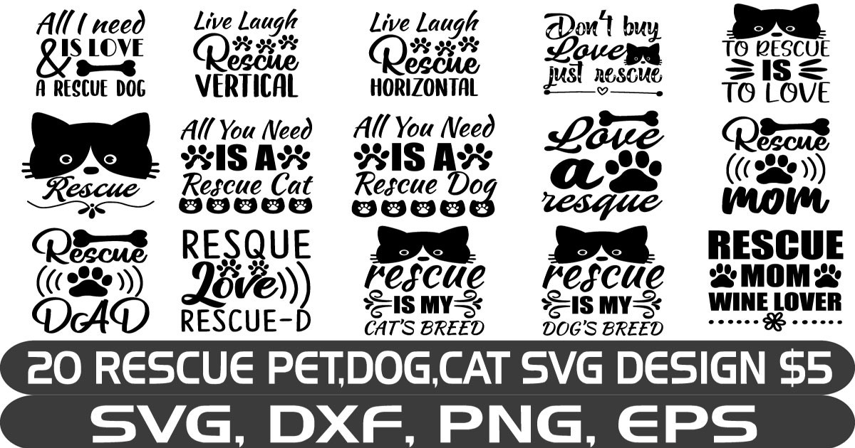 Rescue Pet SVG Bundle Bundle · Creative Fabrica
