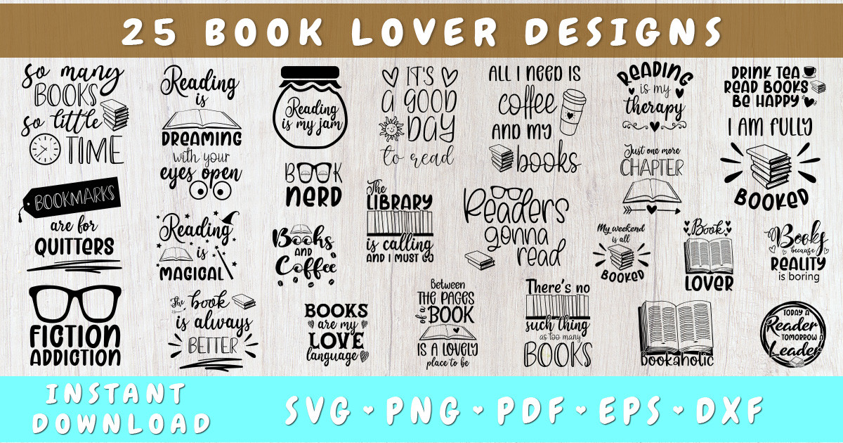 Book Lover SVG Bundle Bundle · Creative Fabrica
