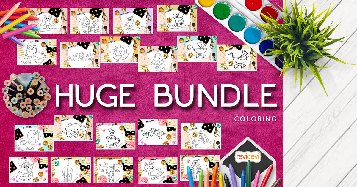 Coloring Pages Huge Bundle Bundle · Creative Fabrica