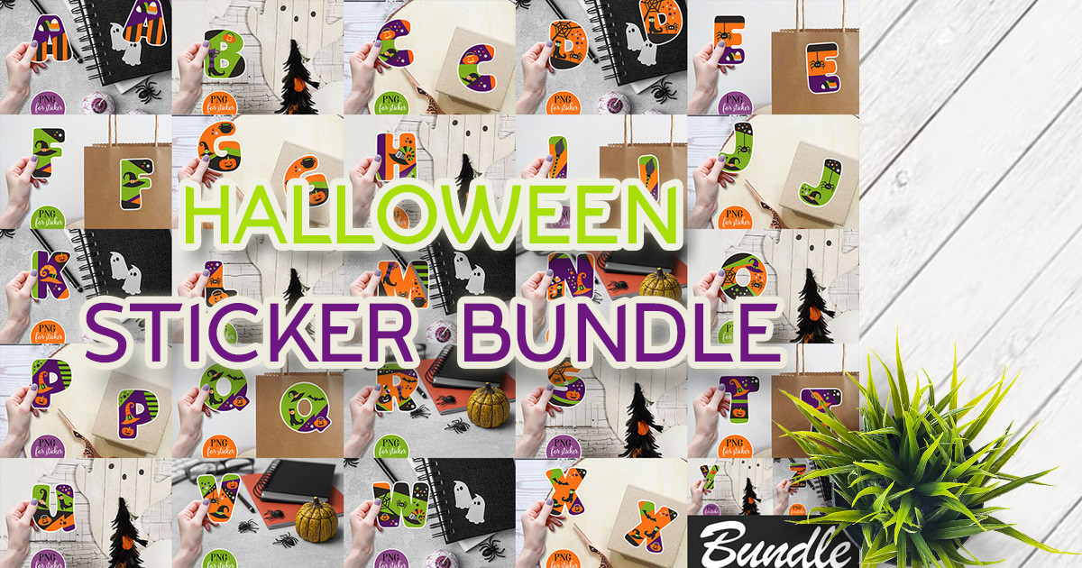 Halloween Alphabet Stickers Bundle Bundle · Creative Fabrica