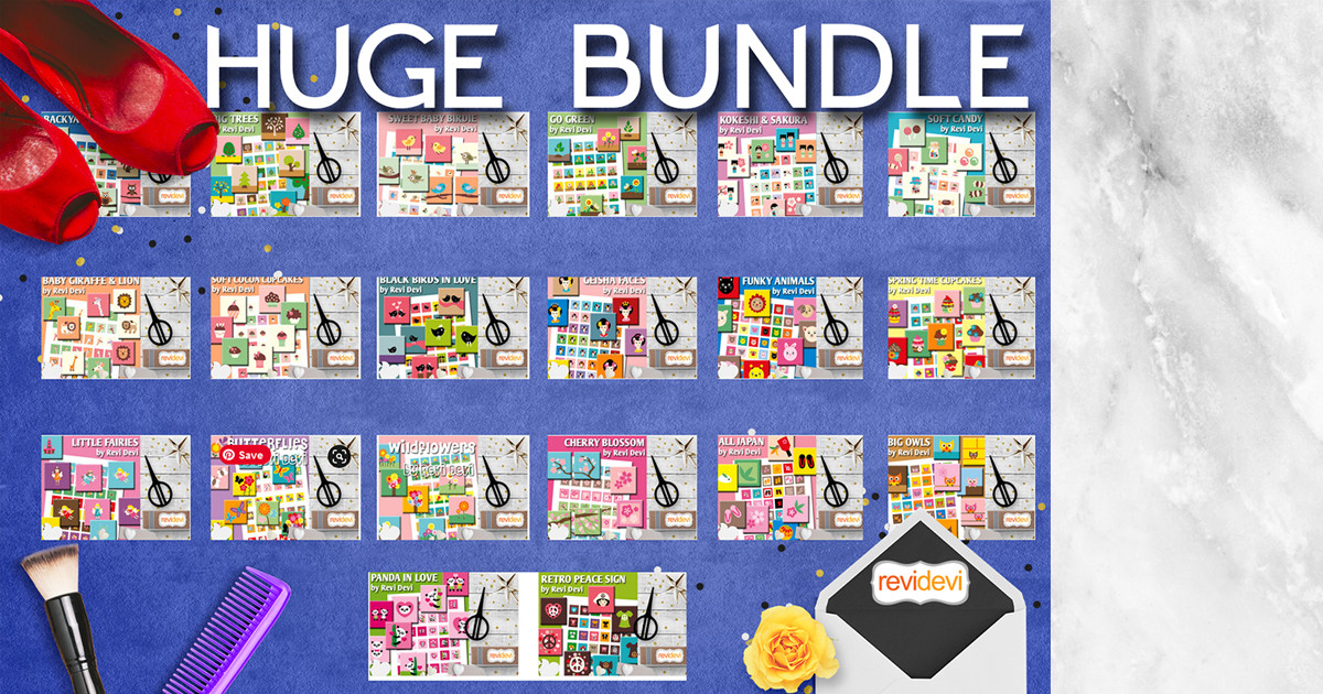Kawaii Cute Square Images Bundle Bundle · Creative Fabrica