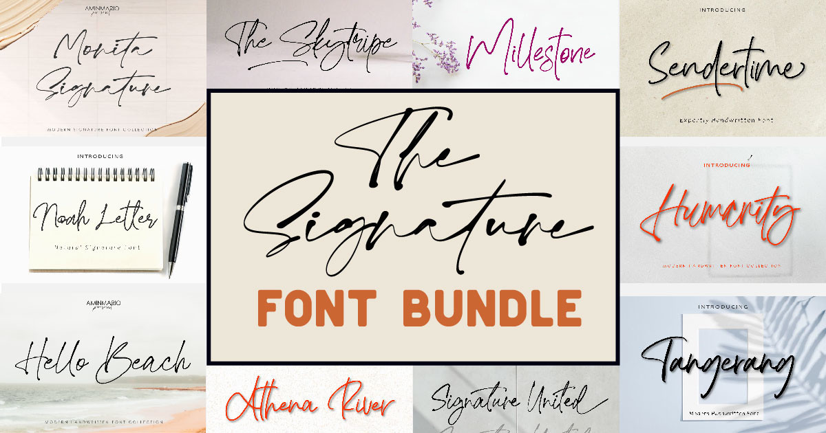 The Signature Font Bundle Bundle · Creative Fabrica
