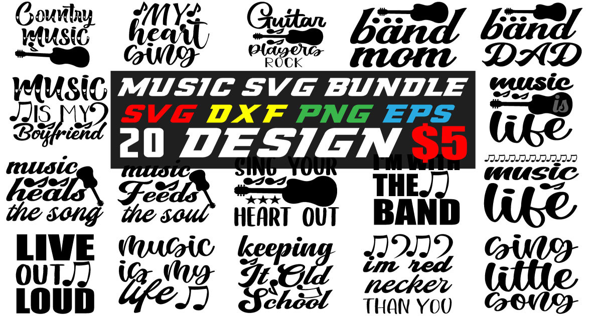 Music SVG Bundle Bundle · Creative Fabrica