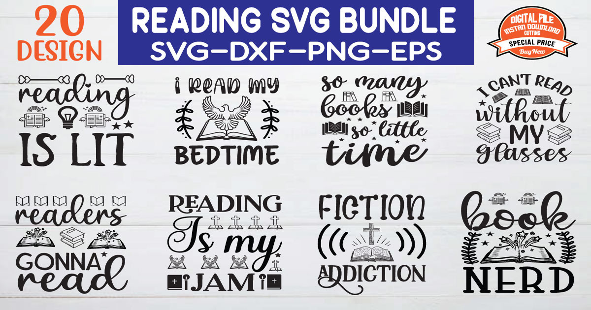 Reading SVG Bundle Bundle · Creative Fabrica
