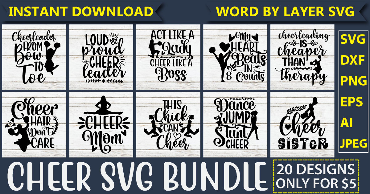 Cheer SVG Bundle Bundle · Creative Fabrica