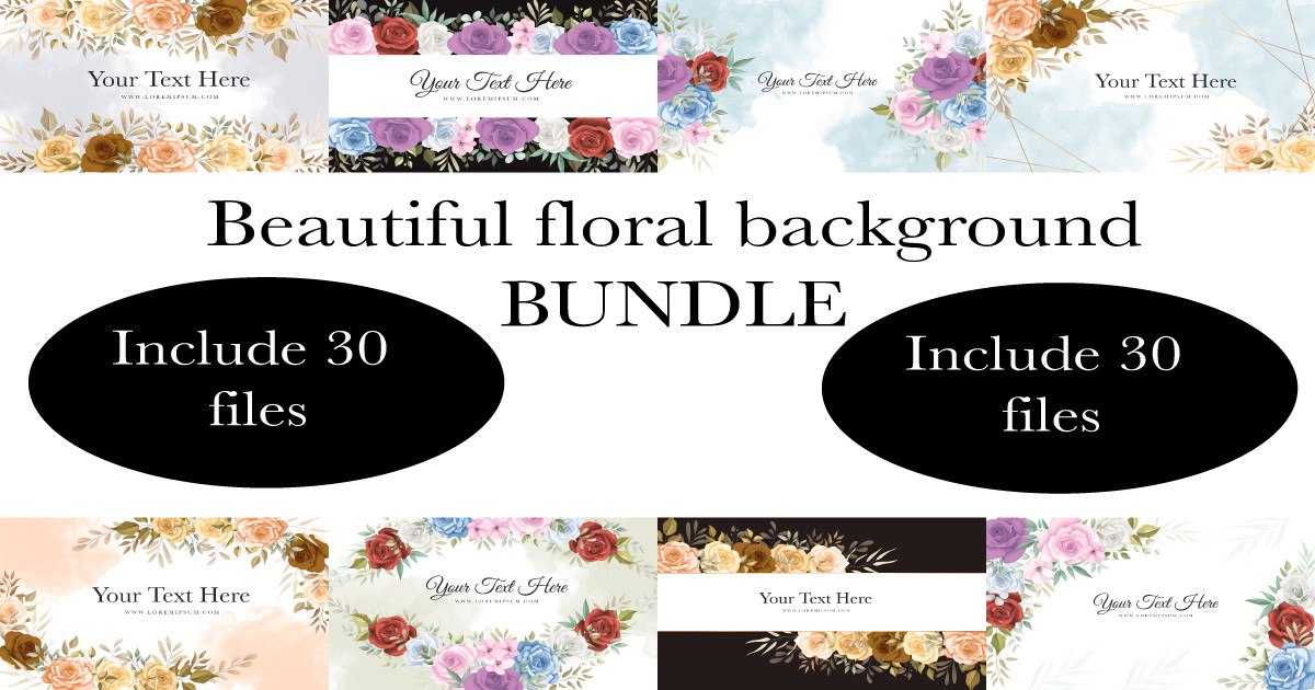 Beautiful Floral Background Bundle Bundle · Creative Fabrica