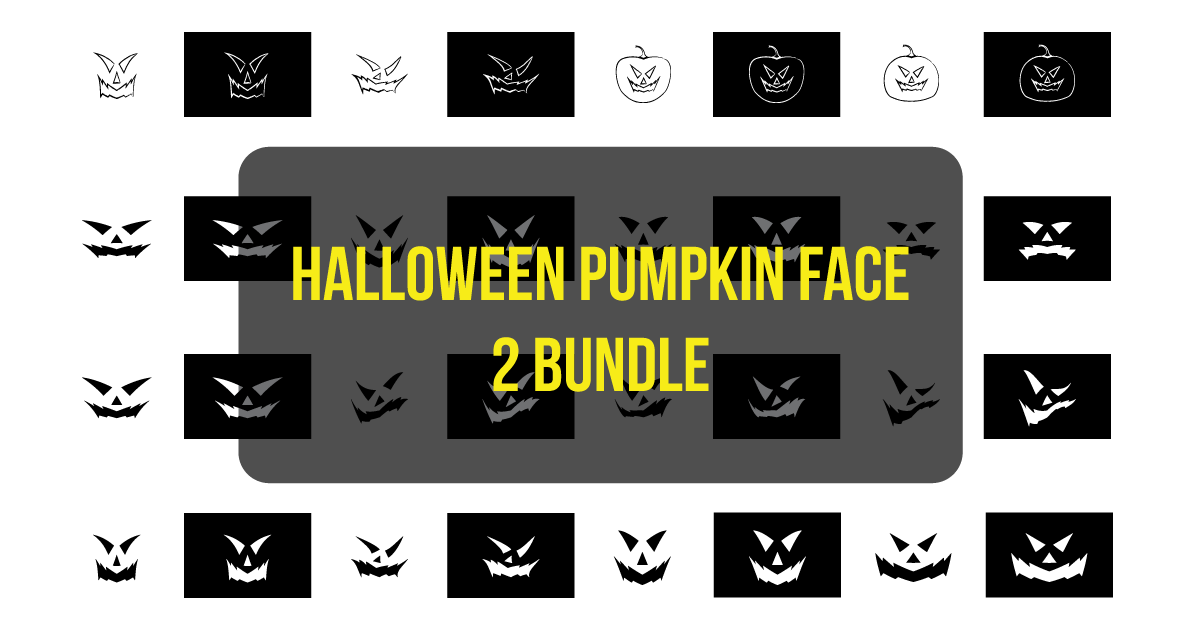 Halloween Pumpkin Face Bundle 2 Bundle · Creative Fabrica