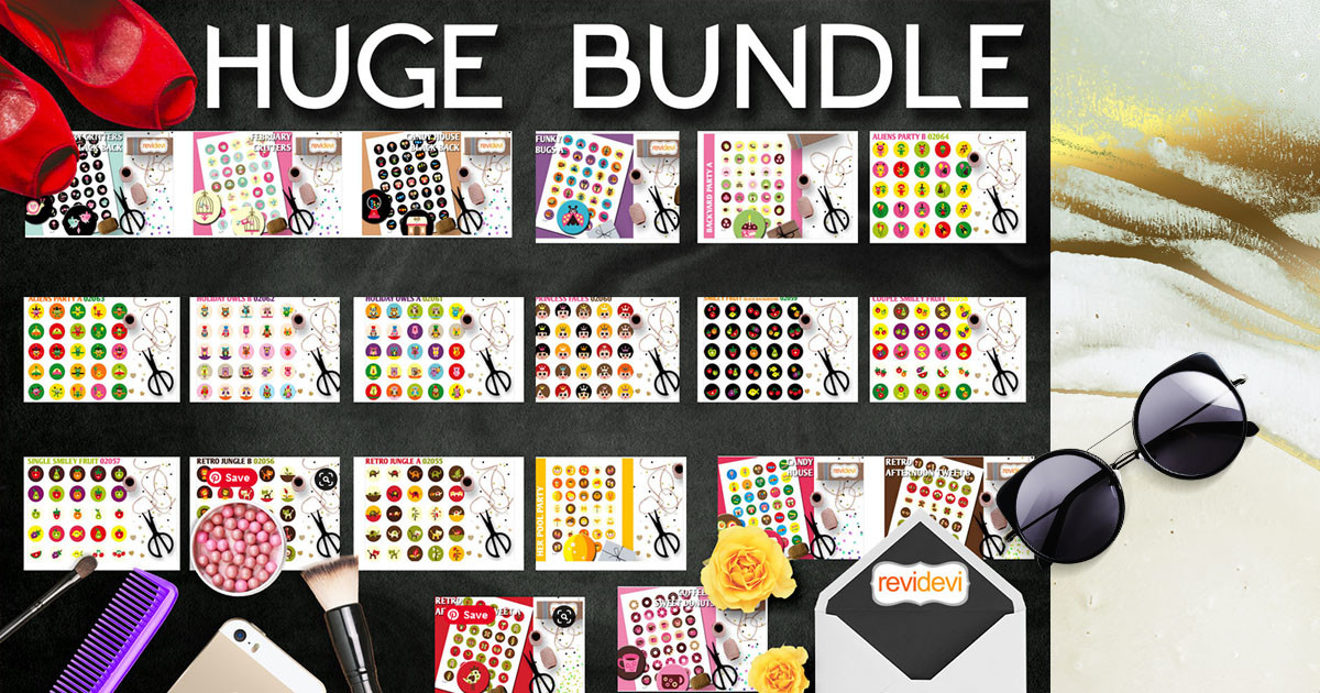 Printable Cute Circle Graphics Bundle Bundle · Creative Fabrica