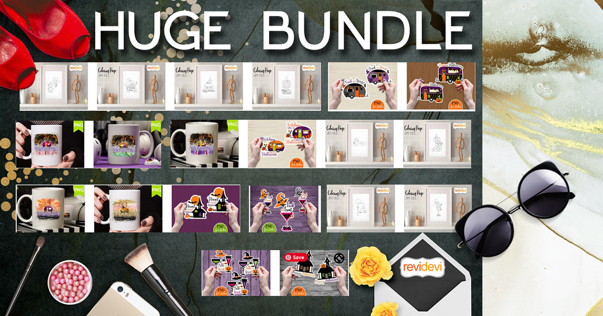 Printable Halloween Graphics Huge Bundle Bundle · Creative Fabrica