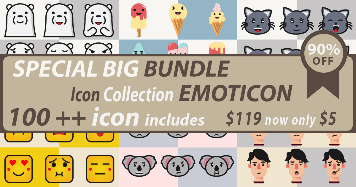 Emoticon Bundle Bundle · Creative Fabrica