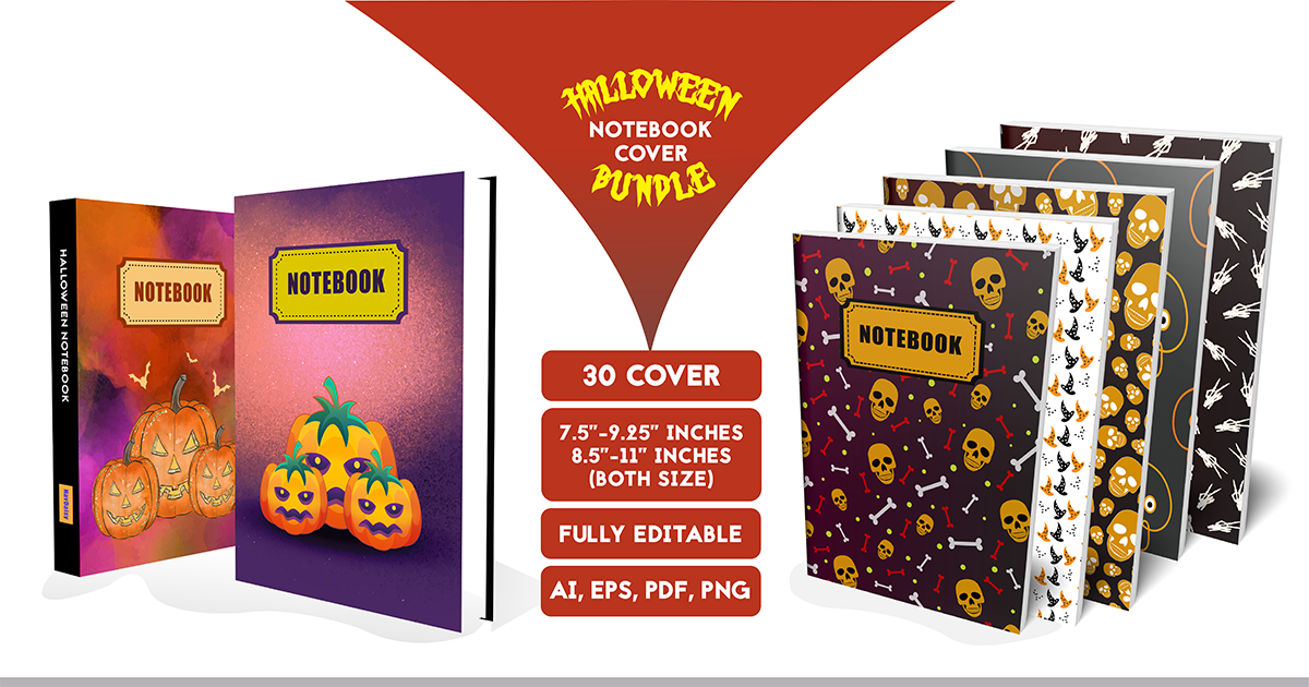 Halloween Notebook Cover Bundle Bundle · Creative Fabrica