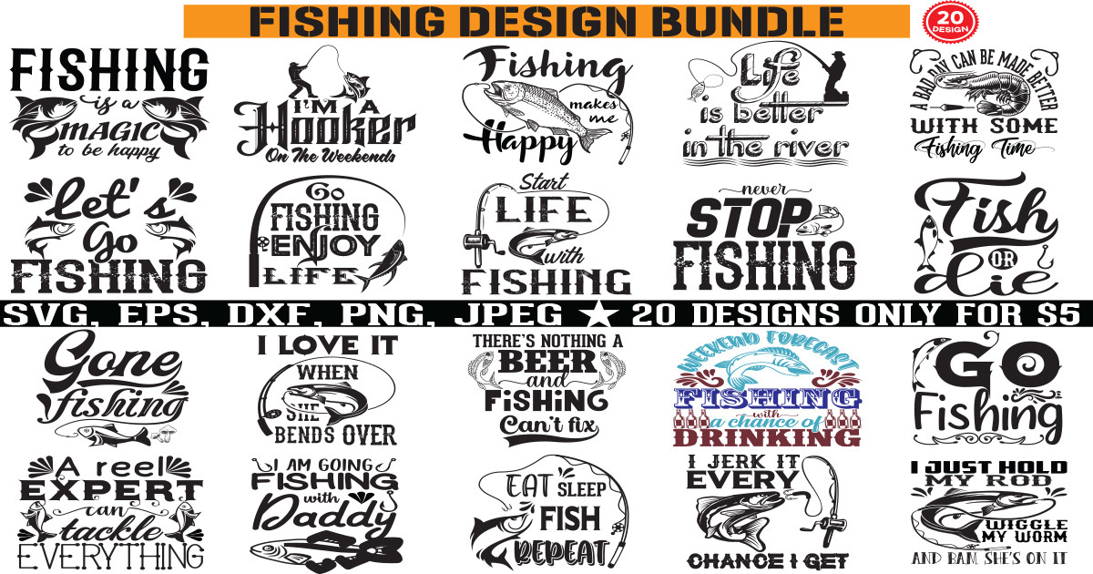 Fishing Design Bundle Bundle · Creative Fabrica