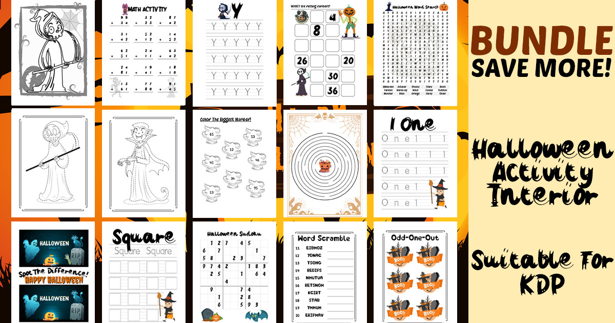 KDP Halloween Activity Interiors Bundle Bundle · Creative Fabrica