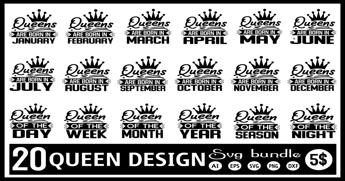 Queen SVG Bundle Bundle · Creative Fabrica