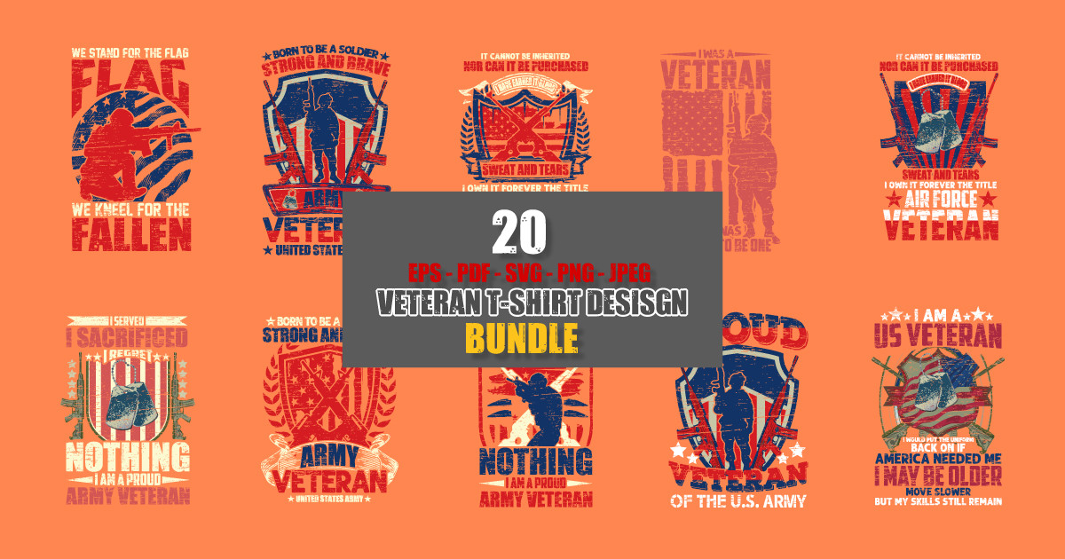 Veteran T-Shirt Design Bundle Bundle · Creative Fabrica