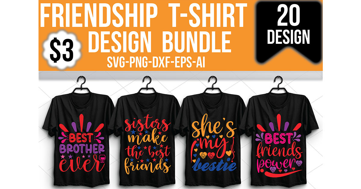 Friendship T-Shirt Design Bundle Bundle · Creative Fabrica