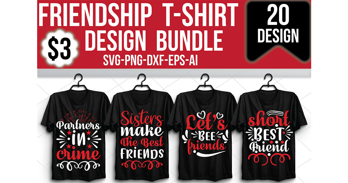 Friendship T-Shirt Design Bundle Bundle · Creative Fabrica