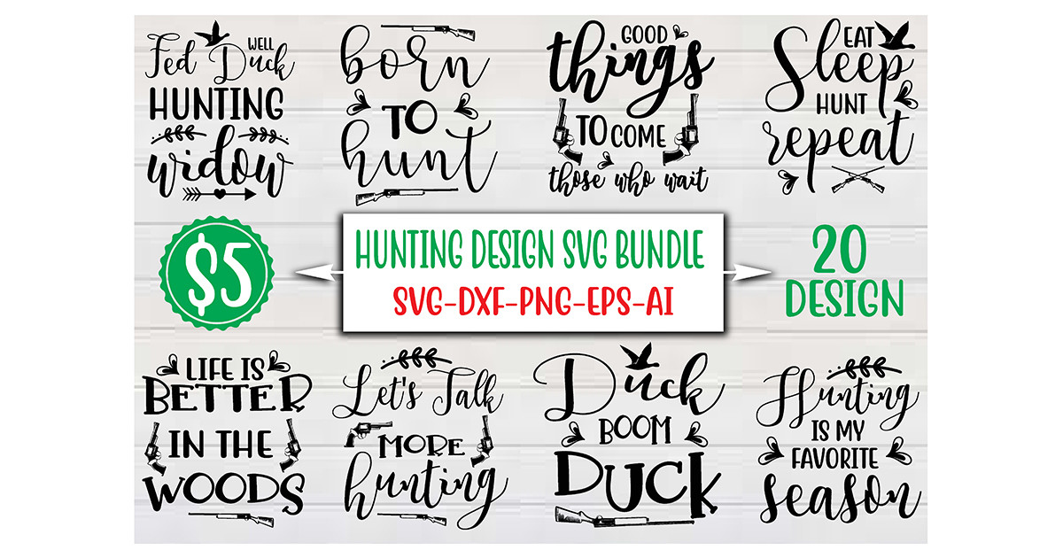 Hunting Design SVG Bundle Bundle · Creative Fabrica