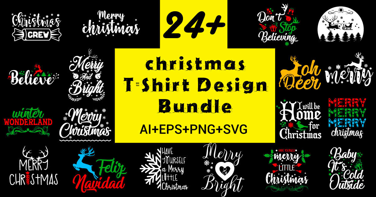 Christmas T-Shirt Design Bundle Bundle · Creative Fabrica